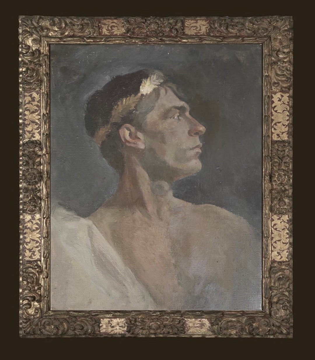 Caesar Oil Portrait Original Painting Royal Man Renaissance Wall Art ...