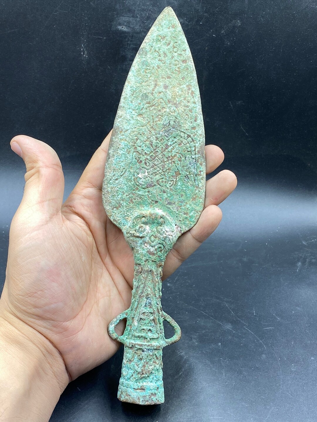 Wonderful Old Chines Shang Dynasty Bronze Ware Ancient Weapon Dagger ...