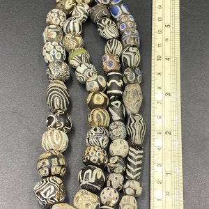Rare and unique old ancient antique Gabri glass beads necklace | Etsy
