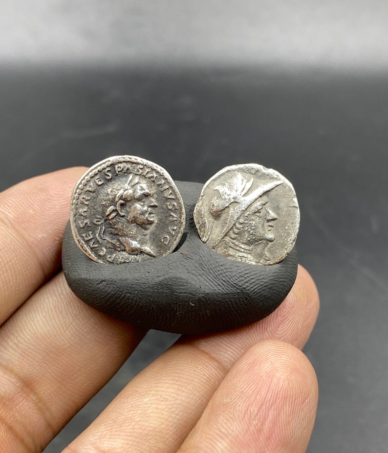 2 Piece Very Beautiful Old Ancient Solid Silver Coin - Etsy