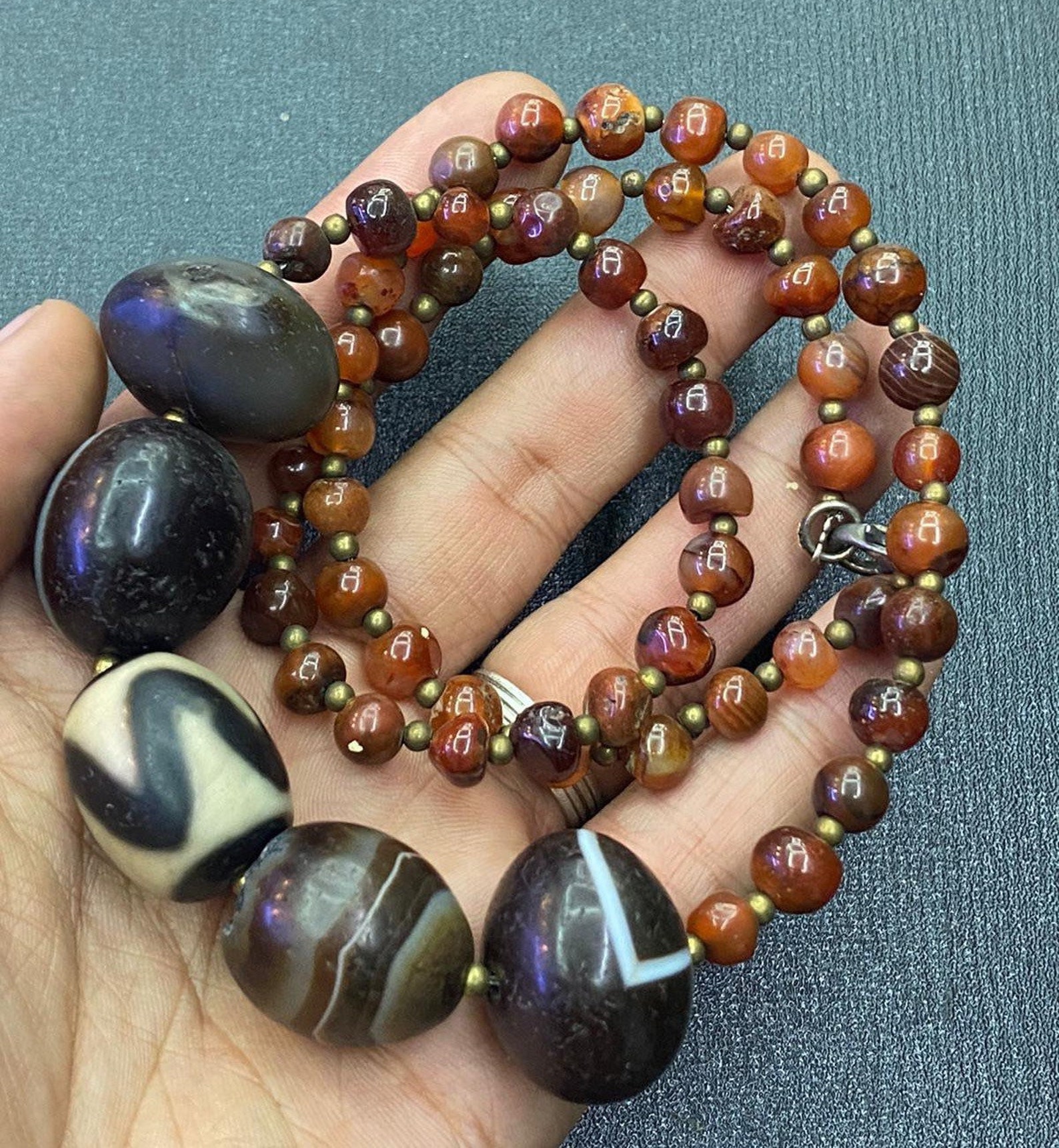 Old Ancient Antique Carnelian Beads With Natural Sulemani Bead - Etsy