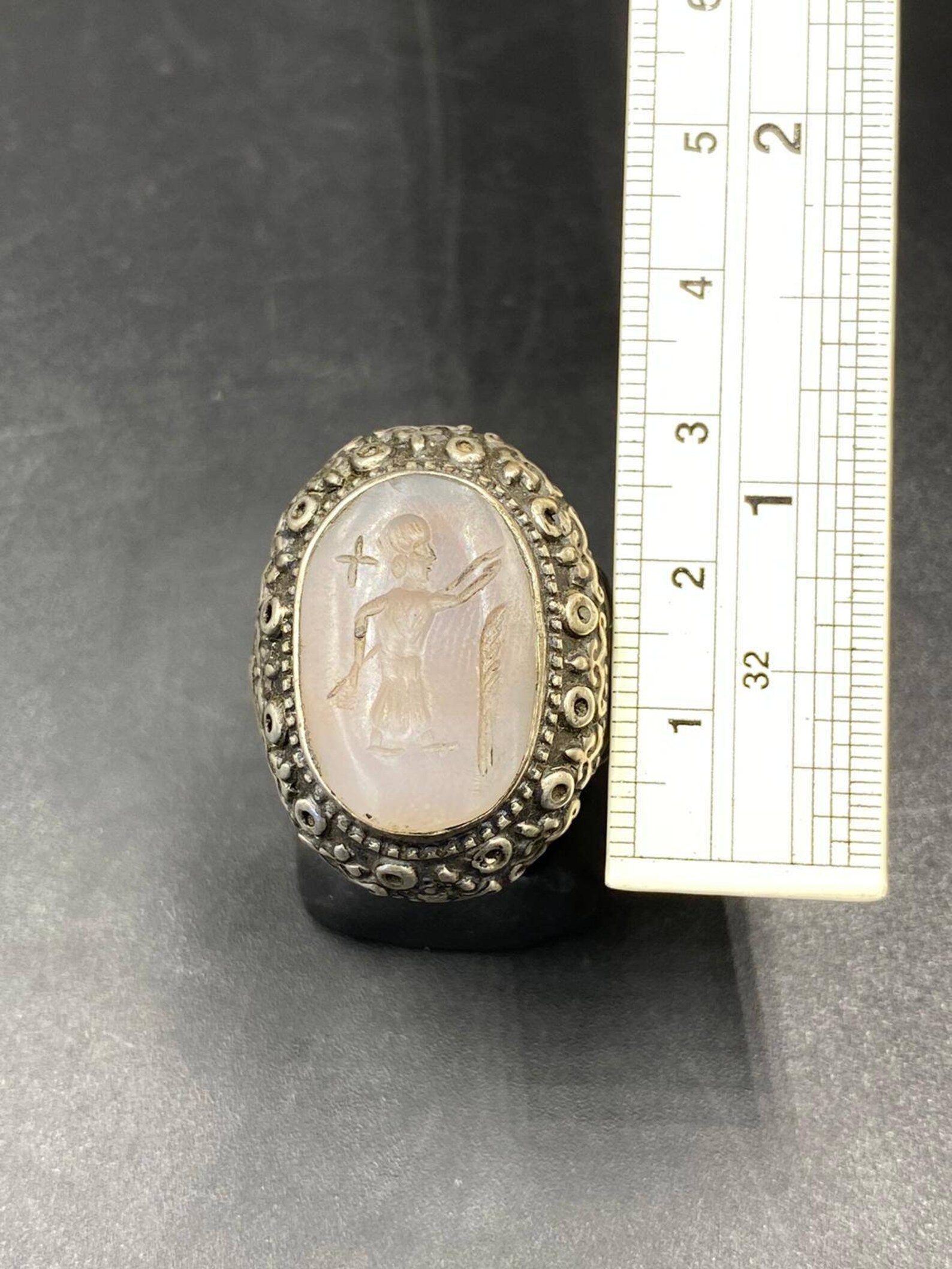 Beautifull old antique agate engraved with Sterling silver | Etsy