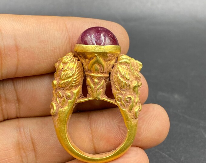 Rare Old Antique 18k Geniune Gold Ring With Beautiful Ruby Stone Ring - Etsy
