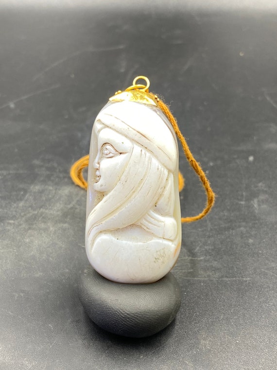 Rare!!! Old ancient Burmese pyu period white agate Bu… - Gem