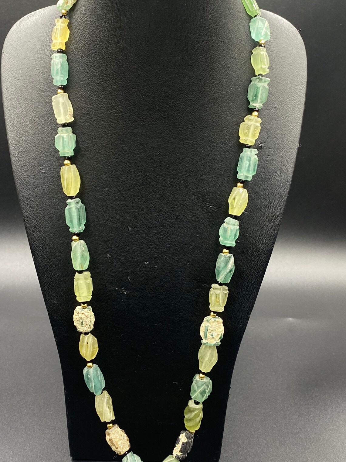 Beautiful old ancient roman glass beads necklace unique | Etsy