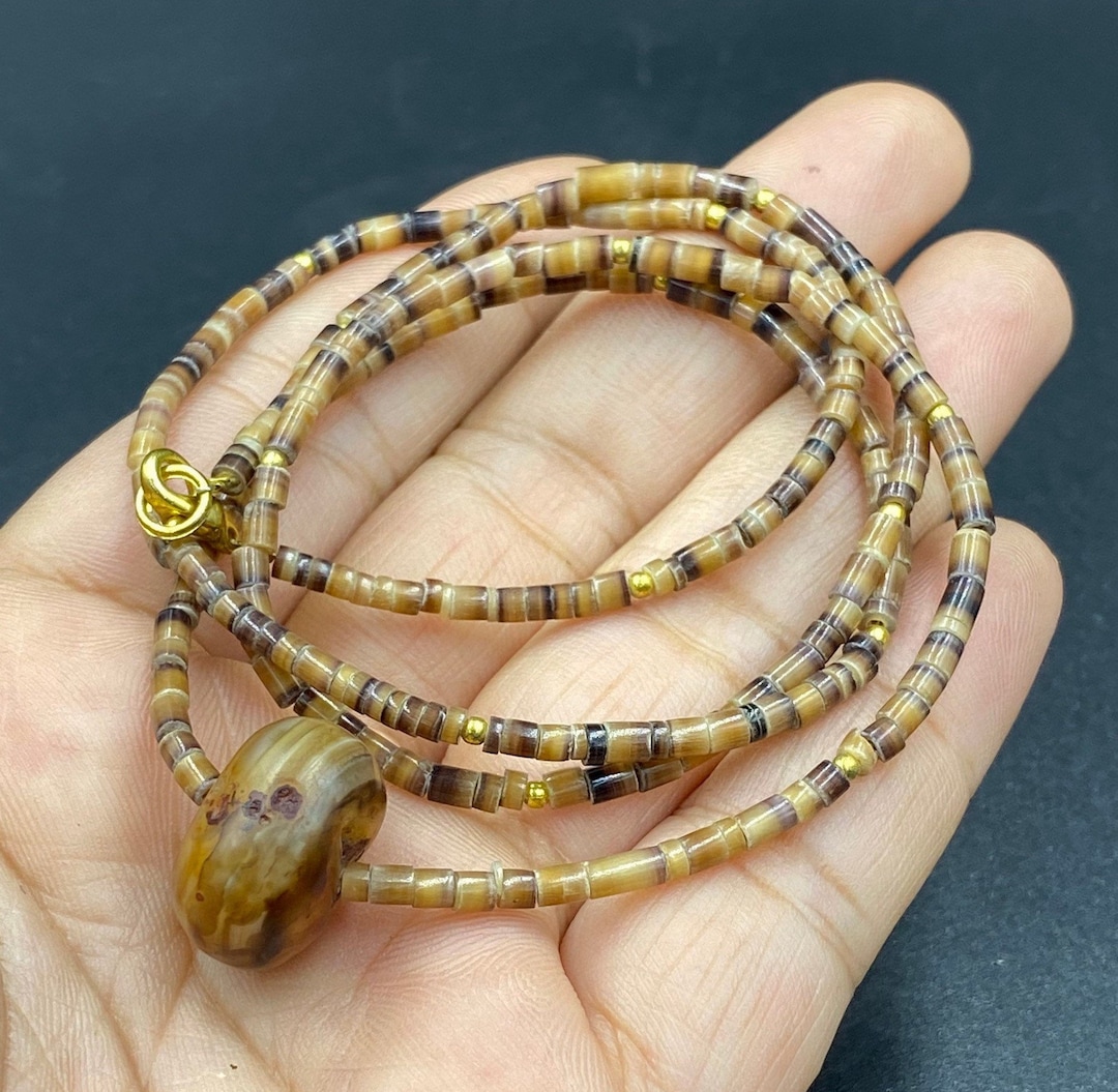 Ancient Rare Beautiful Ottoman Sulemani Agate Stone Bead Necklace ...