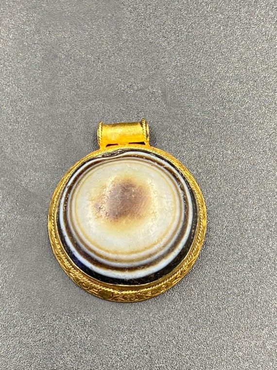 20 K Gold Ancient Roman Evil Eye Protector Agate Stone - Etsy