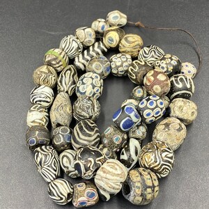 Rare and unique old ancient antique Gabri glass beads necklace | Etsy