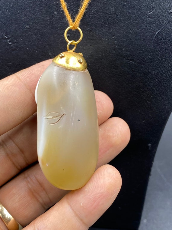 Rare!!! Old ancient Burmese pyu period white agate Bu… - Gem