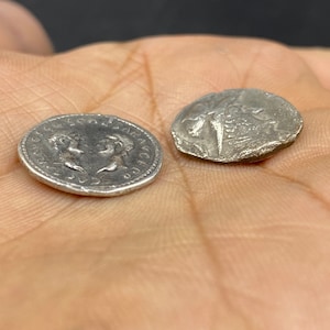 2 Piece Very Beautiful Old Ancient Solid Silver Coin - Etsy