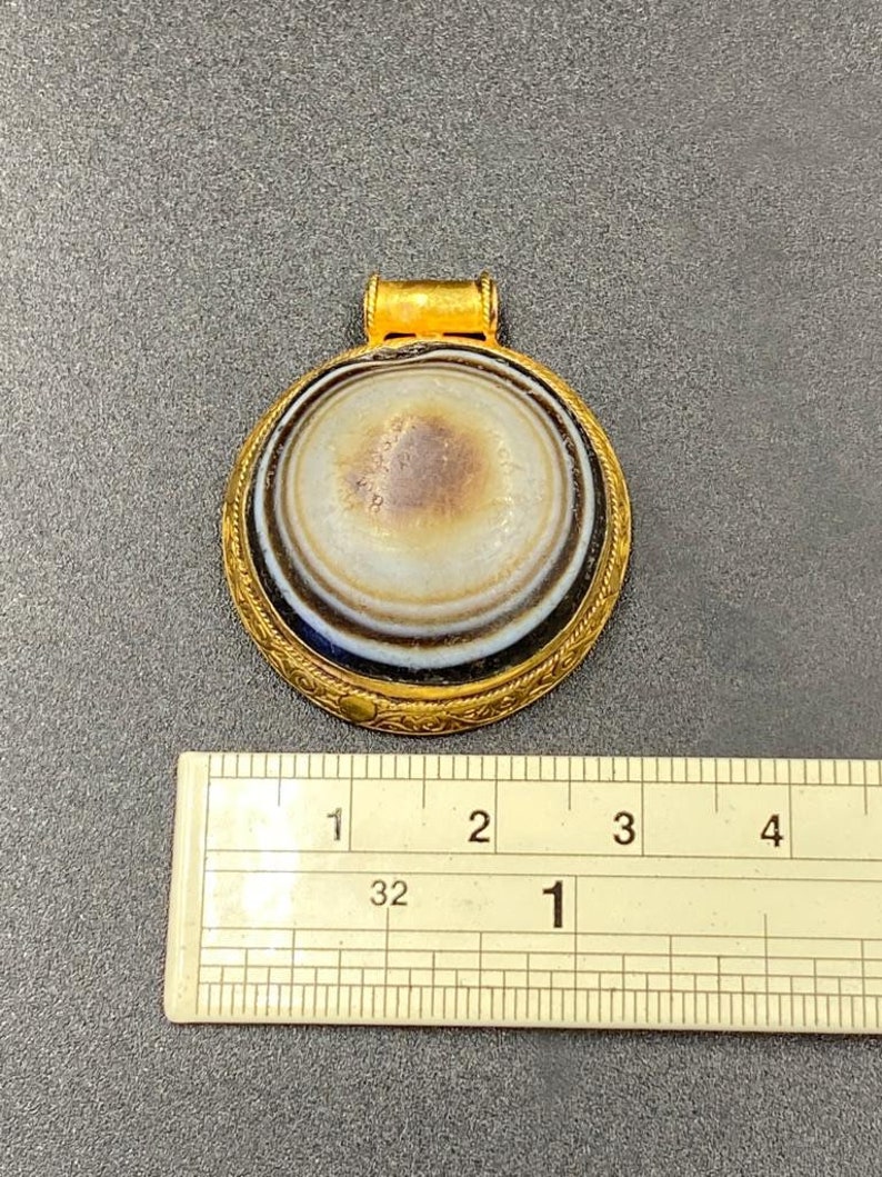 20 K Gold Ancient Roman Evil Eye Protector Agate Stone - Etsy