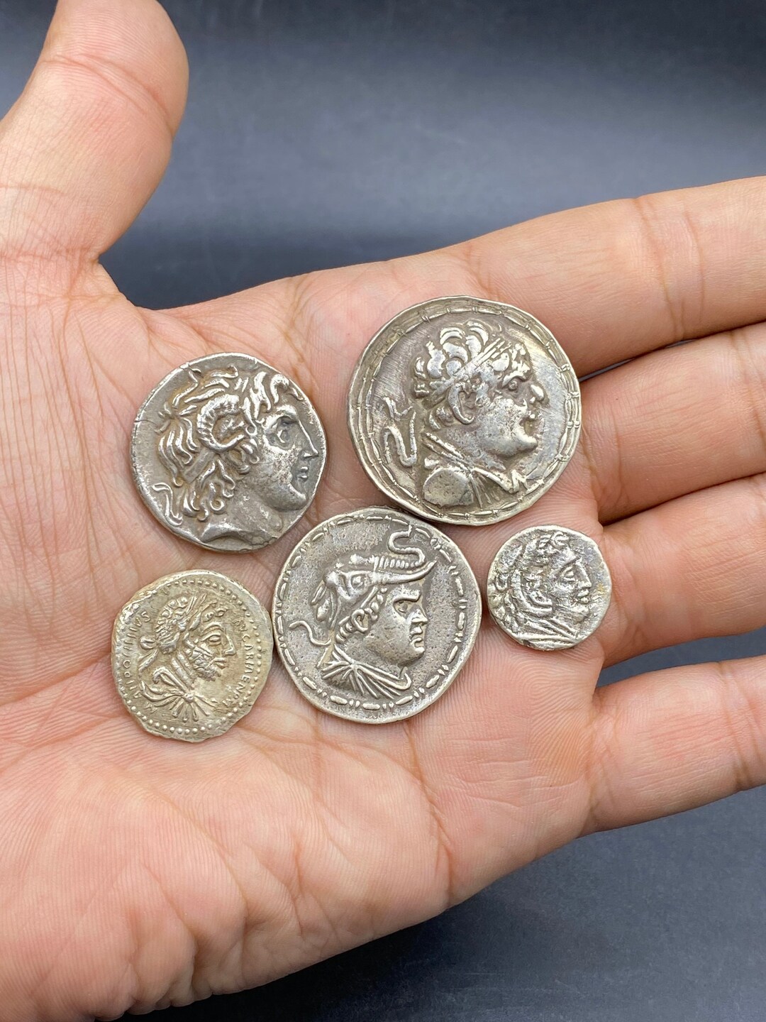 Ancient Silver Greek Coins - Set of 5 Authentic Relics - Etsy