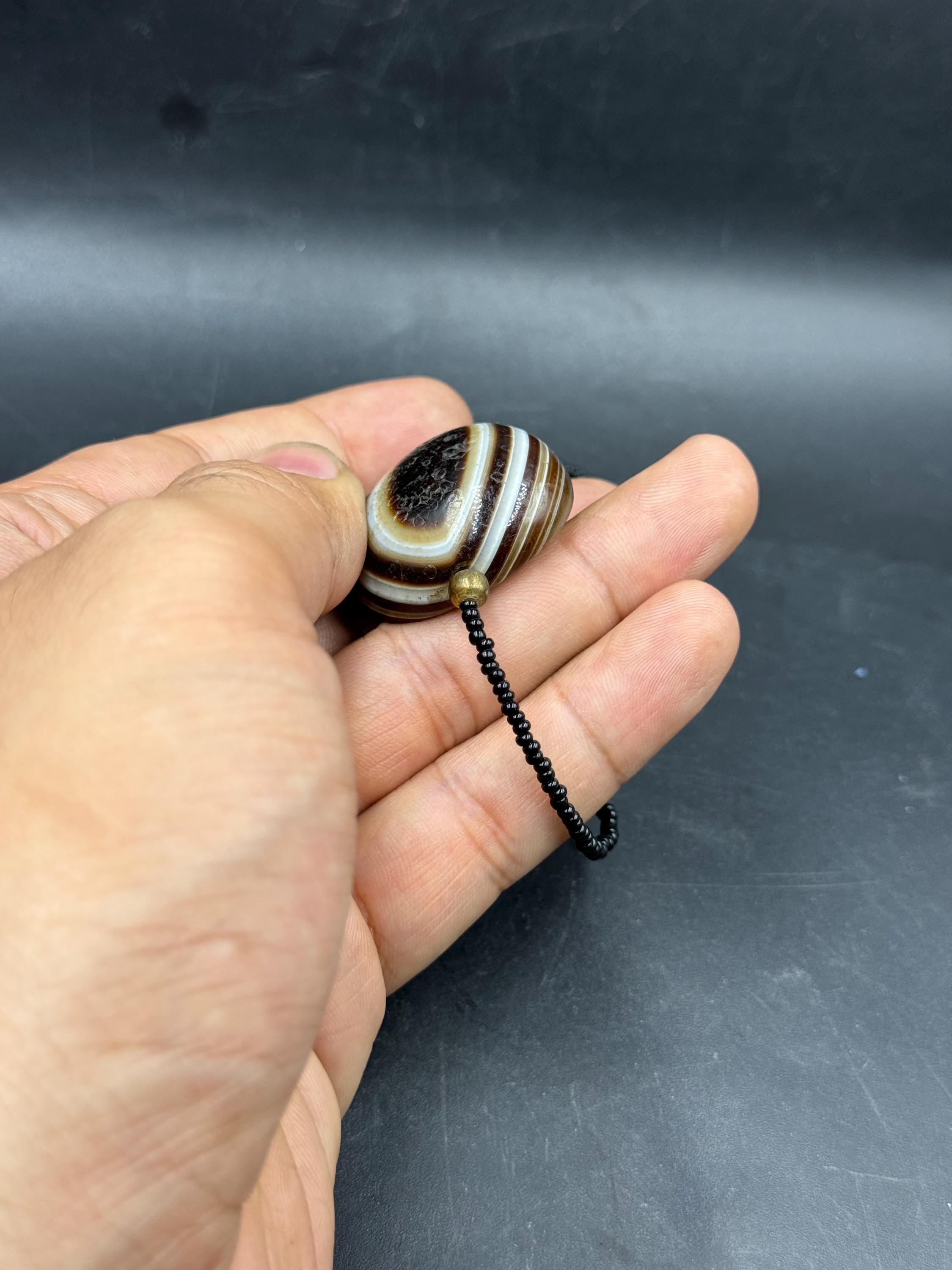 Antique Natural Eye Agate Bead Necklace - Etsy
