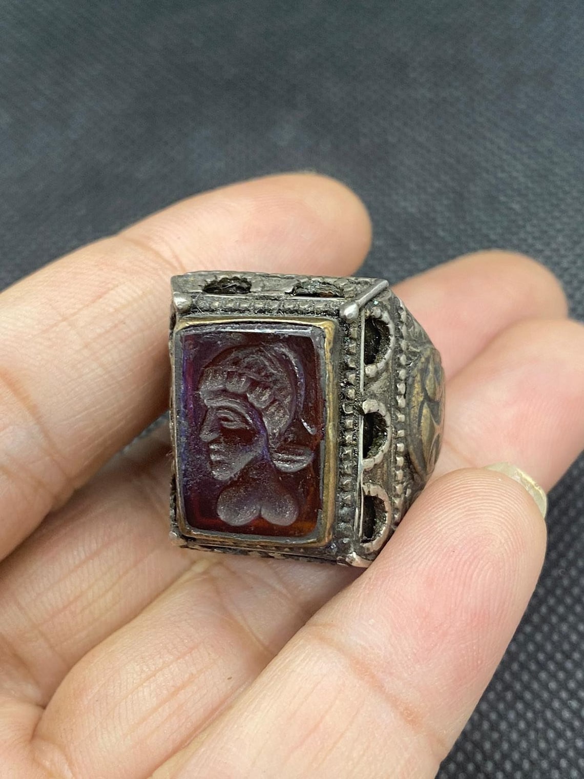 Rare Ancient Roman Emperor Carnelian Signet Silver Ring | Etsy