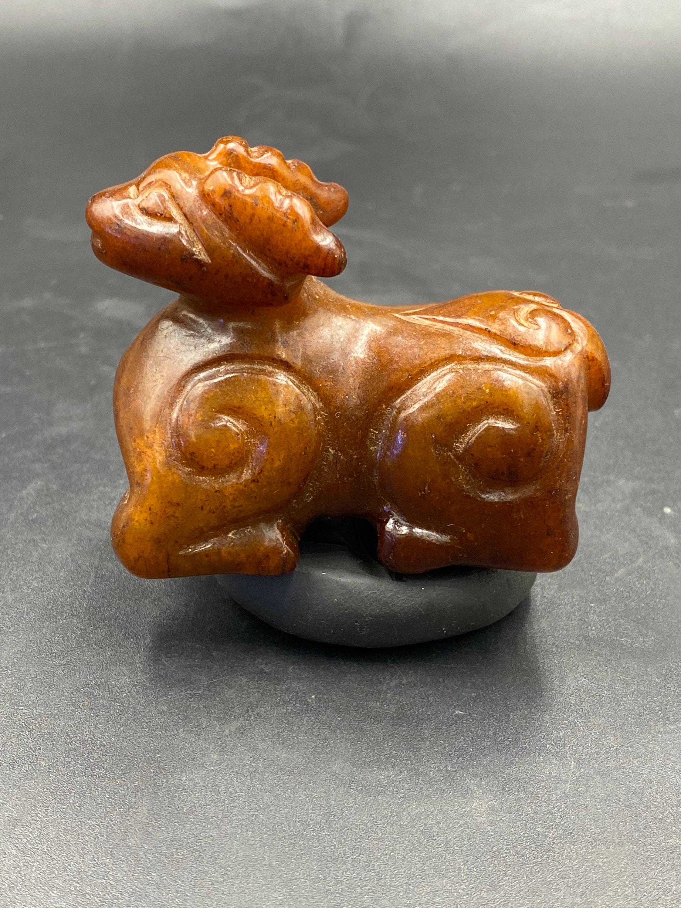Very Unique Beautiful Vintage Natural Brown Jade Engraved - Etsy