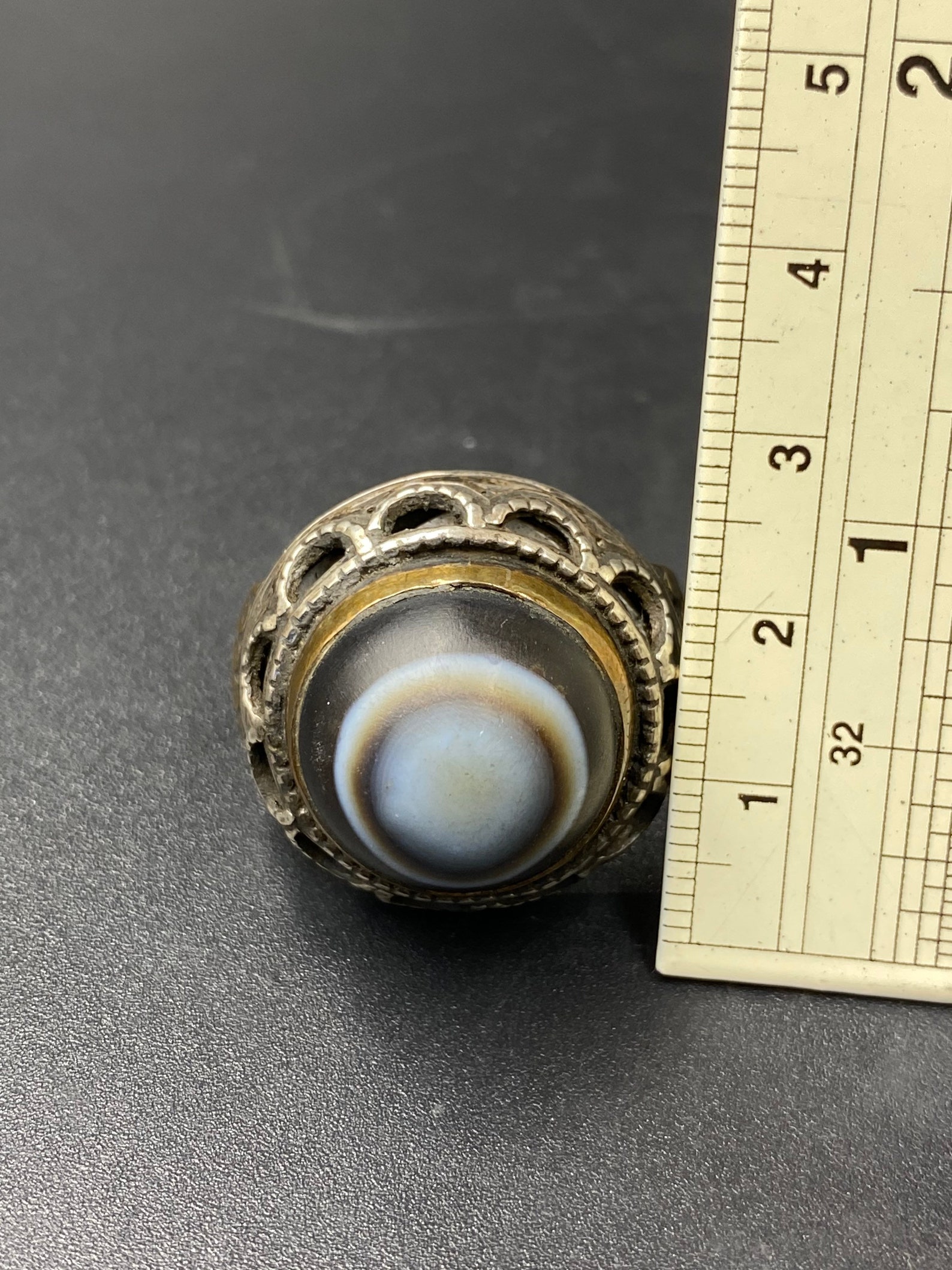 A Very Beautiful Evil Eye Agate Vintage Hand Made Sterling | Etsy
