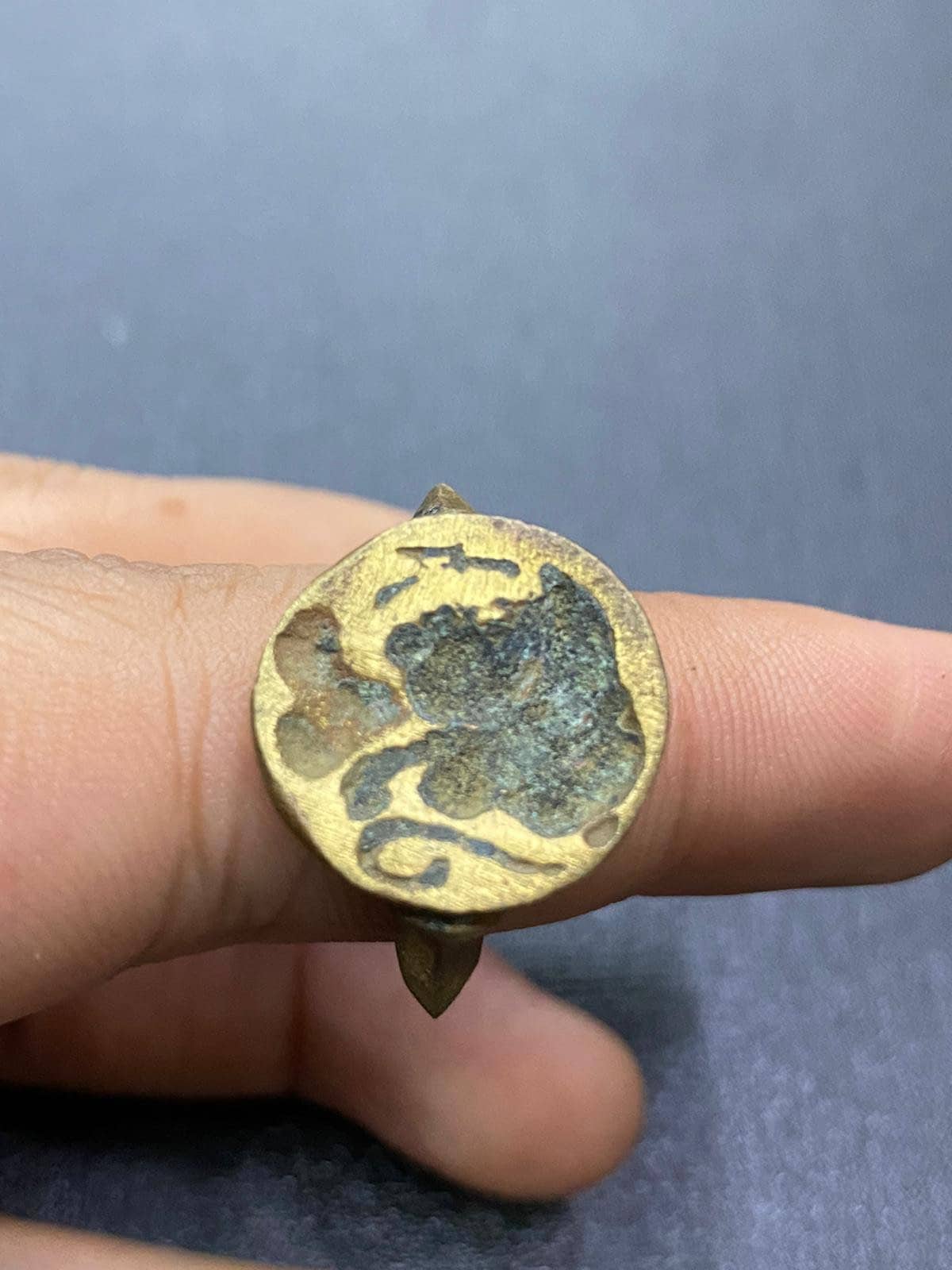 Unique Old Ancient Bronze Signet Ring Intaglio Collectible - Etsy