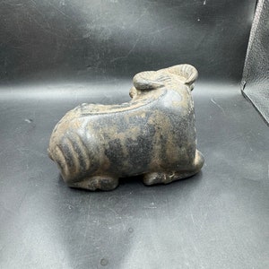 Wonderful Old Ancient Near Eastern Bull Carved Animal Black Stone ...