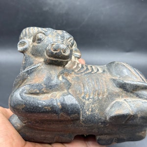 Wonderful Old Ancient Near Eastern Bull Carved Animal Black Stone ...