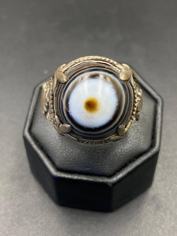 A Very Nice Vintage Evil Eye White Agate Handmade Sterling - Etsy