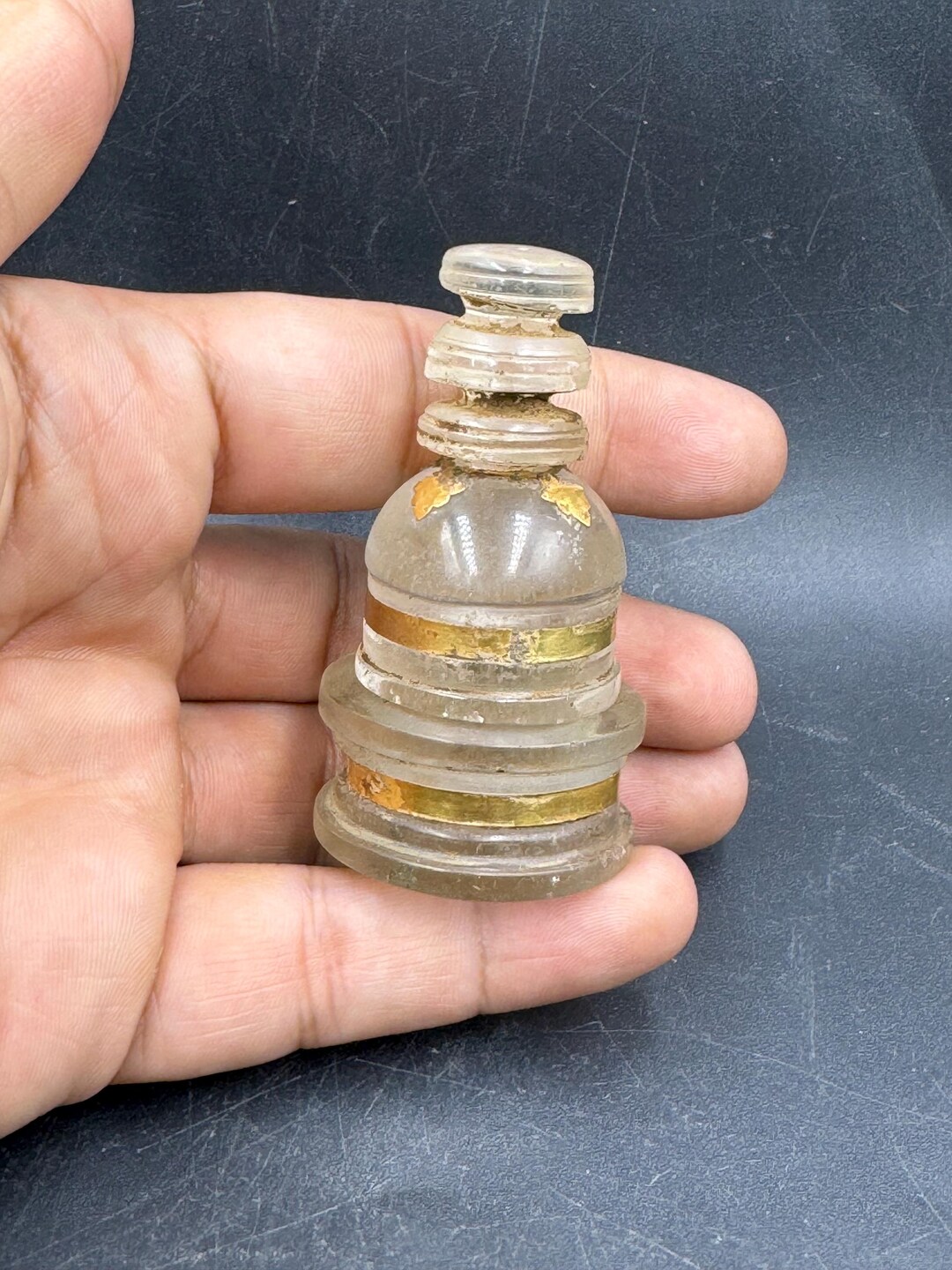 Old Antique 18K Genuine Gold Ghandhara Crystal Stupa From Afghanistan ...