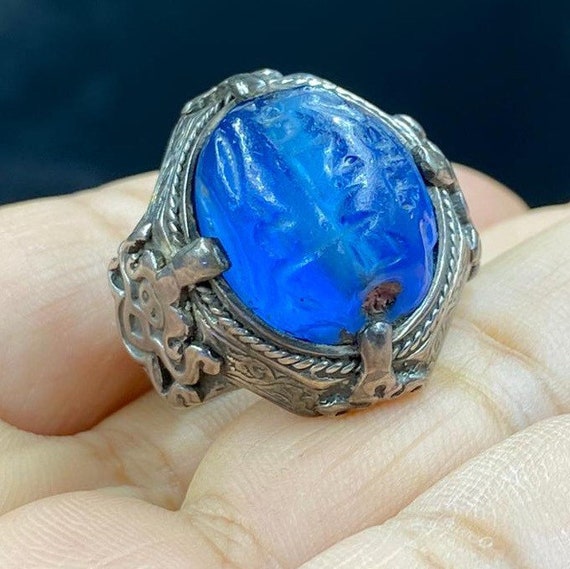Rare !!! Very old unique ancient blue quartz Islamic… - Gem