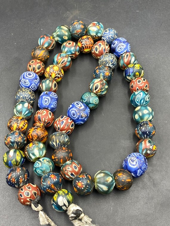 Wonderful Old Mixed Colour Mosaic Gabri Glass Bead Necklace | Etsy