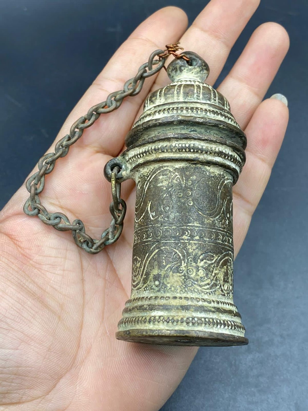 Very Beautiful Unique Old Ancient Greek Emperor Bronze Perfume Bottle ...