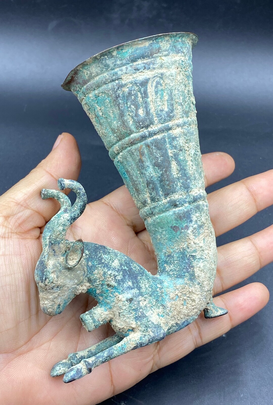 Greek Bronze Horse Ryton: Rare Drinking Vessel - Etsy