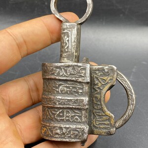 Old Antique Collectible Lock With Islamic Silver Inscription Engraved ...