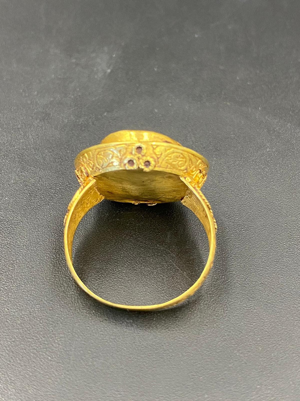 Beautiful old Roman Empire signet 20k gold ring with bronze | Etsy