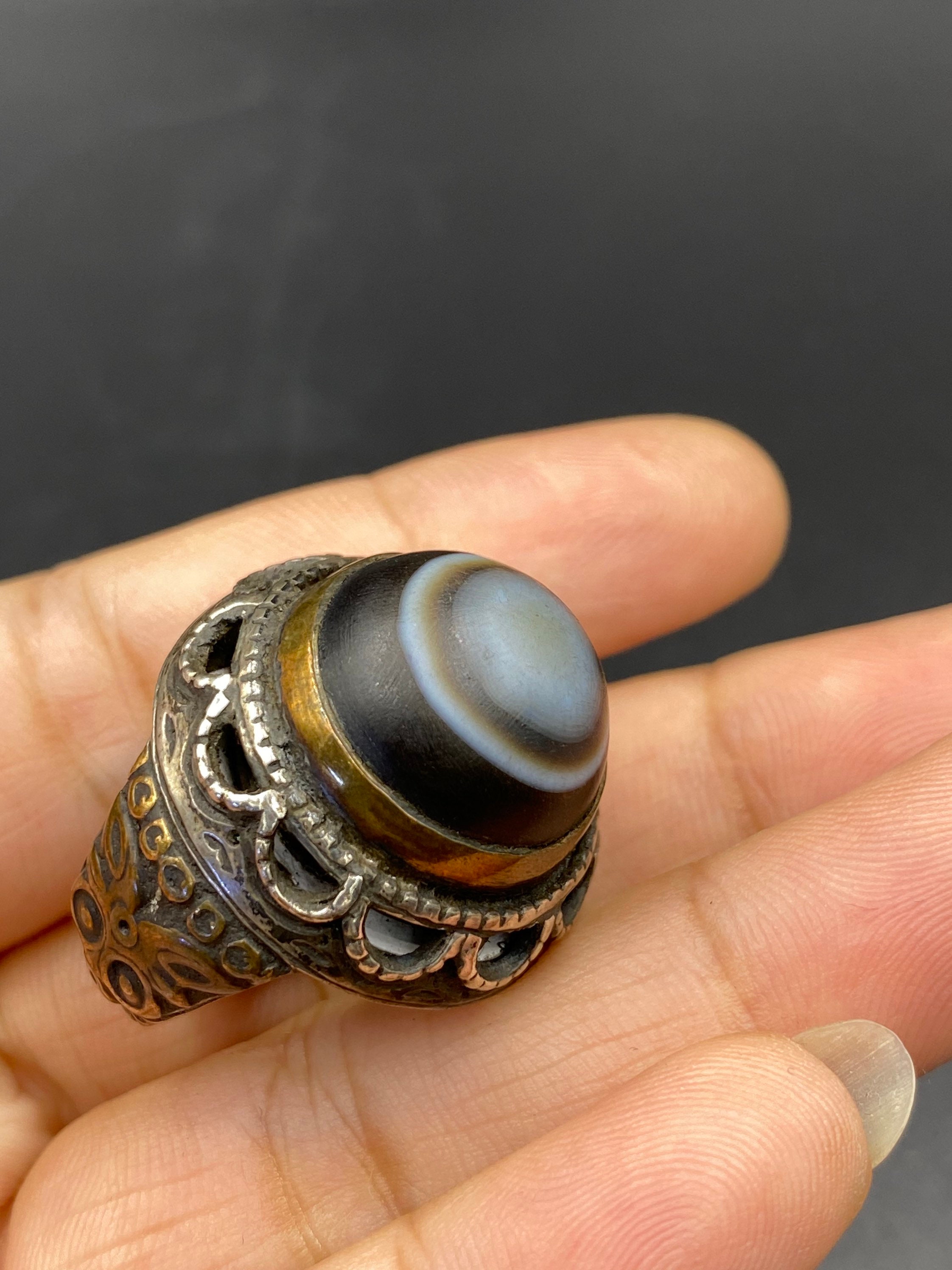 A Very Beautiful Evil Eye Agate Vintage Hand Made Sterling | Etsy