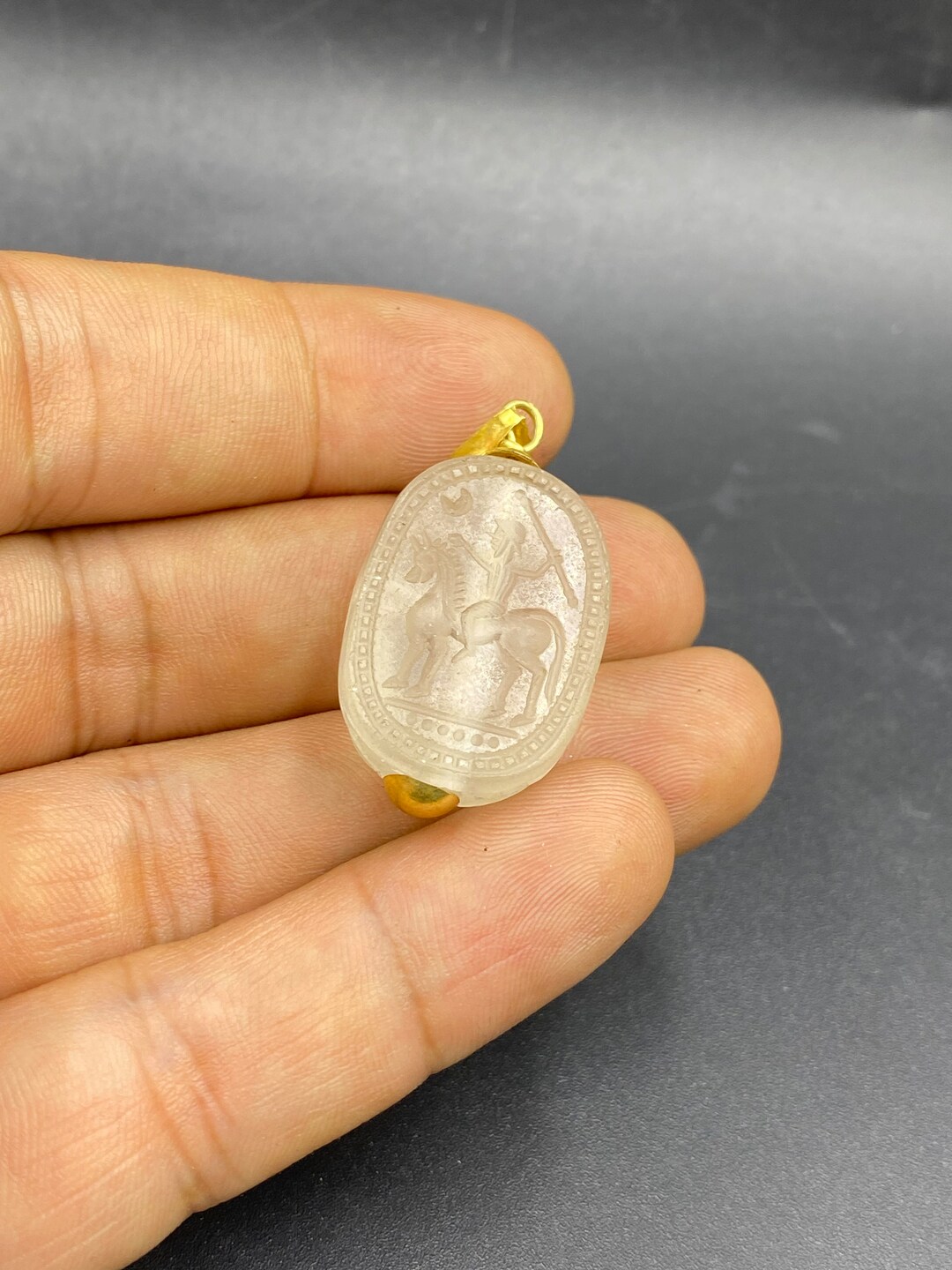 Very Beautiful Old Antique Natural Crystal Carved Bead 18K - Etsy
