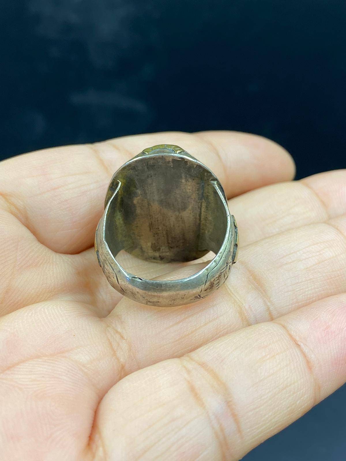 Beautifull Engraved Old Dark Agate With Sterling Silver Seal - Etsy