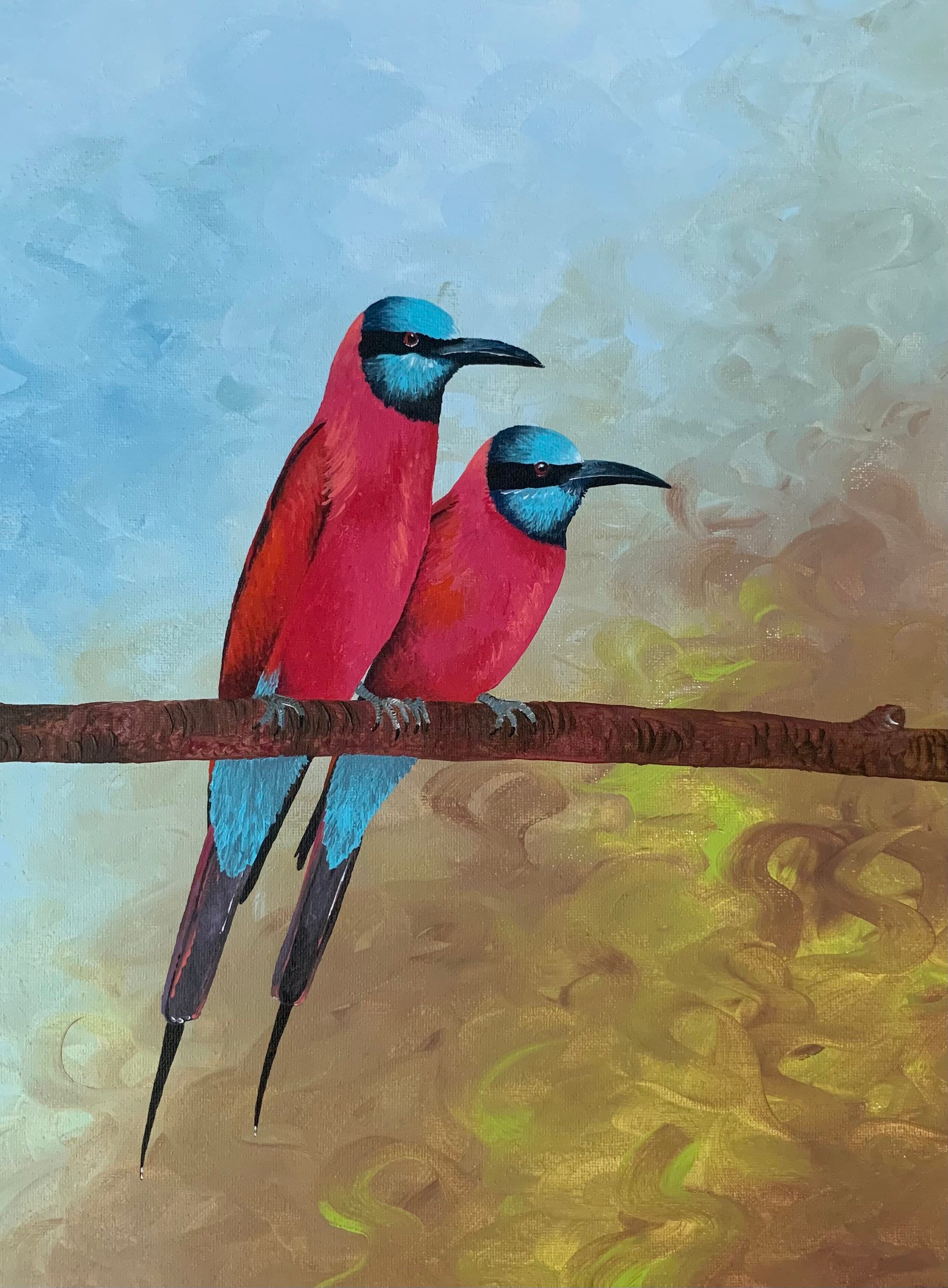 Paintings Of Birds In Trees