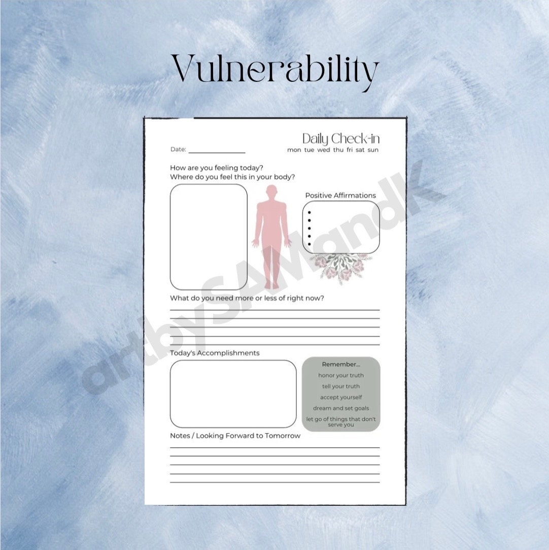 Daily Mental Health Check-in (x5) • Mental Health Journal • Journal ...