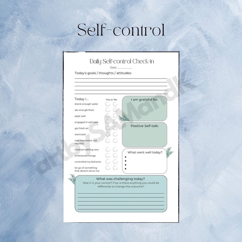 Daily Mental Health Check-in (x5) • Mental Health Journal • Journal ...