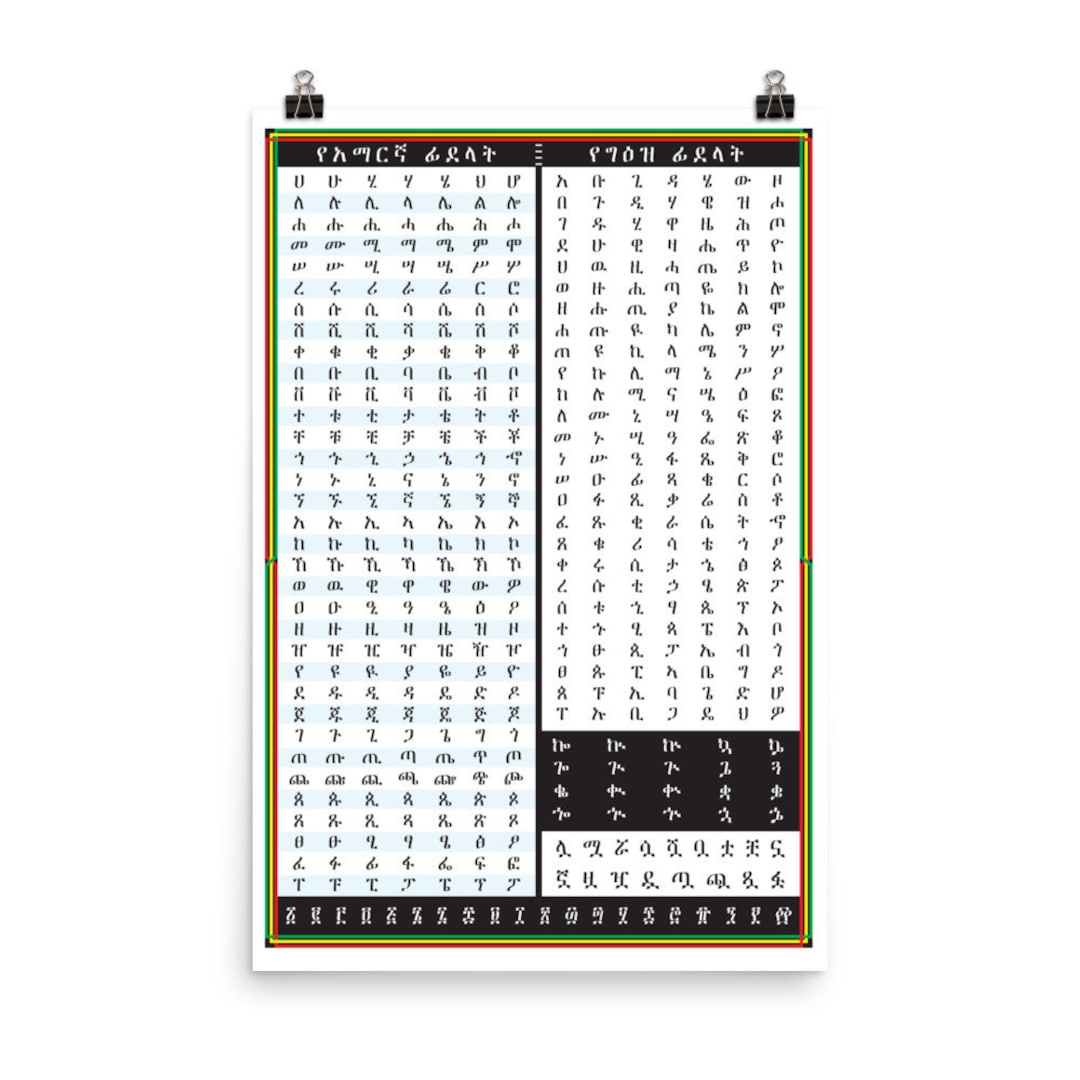 Amharic Ethiopian Fidel HAHU and ABUGIDA Poster - Etsy