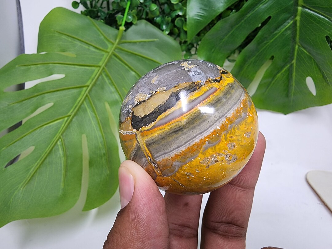 LARGE BUMBLE BEE Jasper Sphere Bumble Bee Crystal Crystals Solar Plexus ...