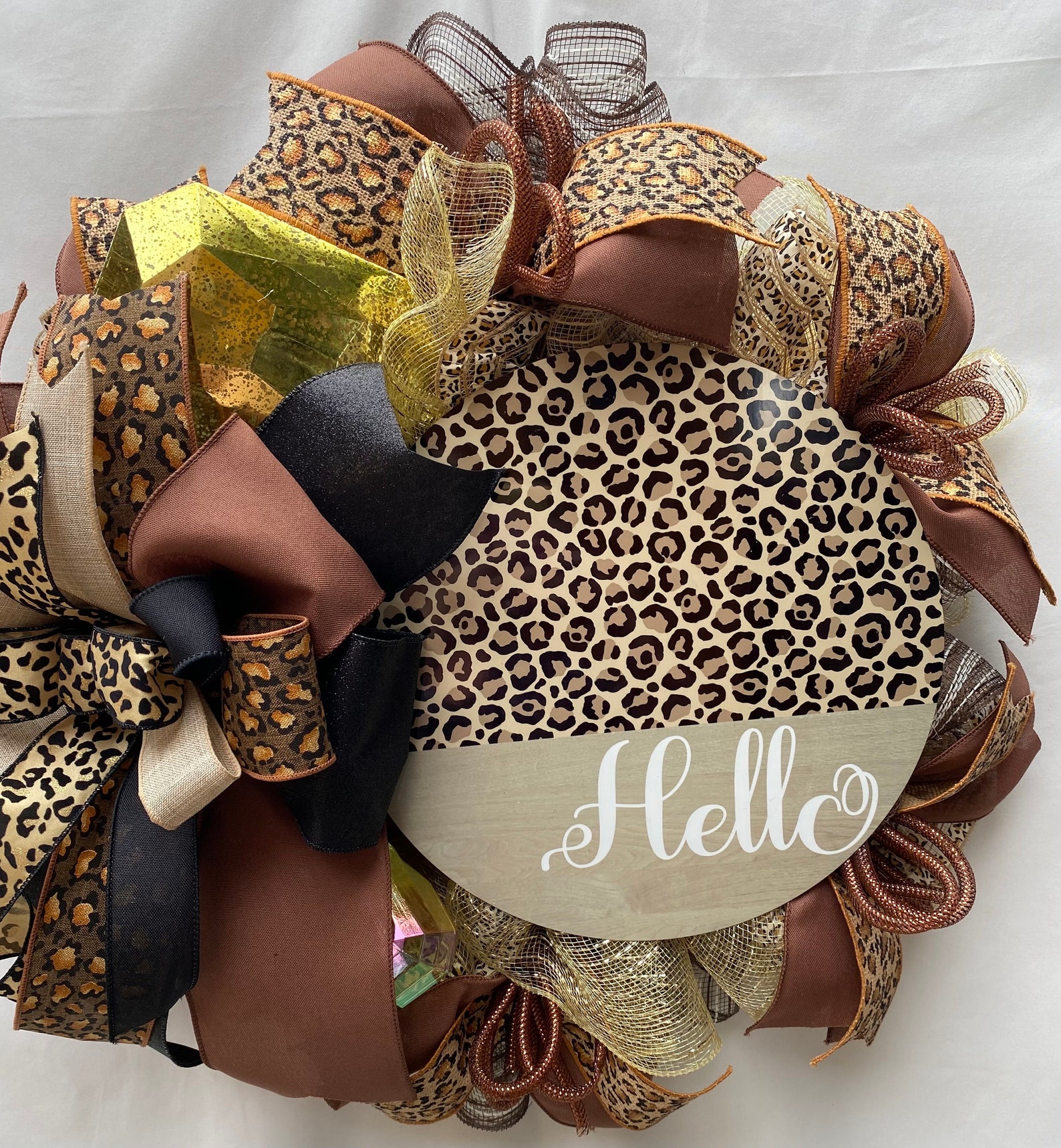 Animal Print Wreath; Jungle Chic Front Door Decor; Everyday Hello ...