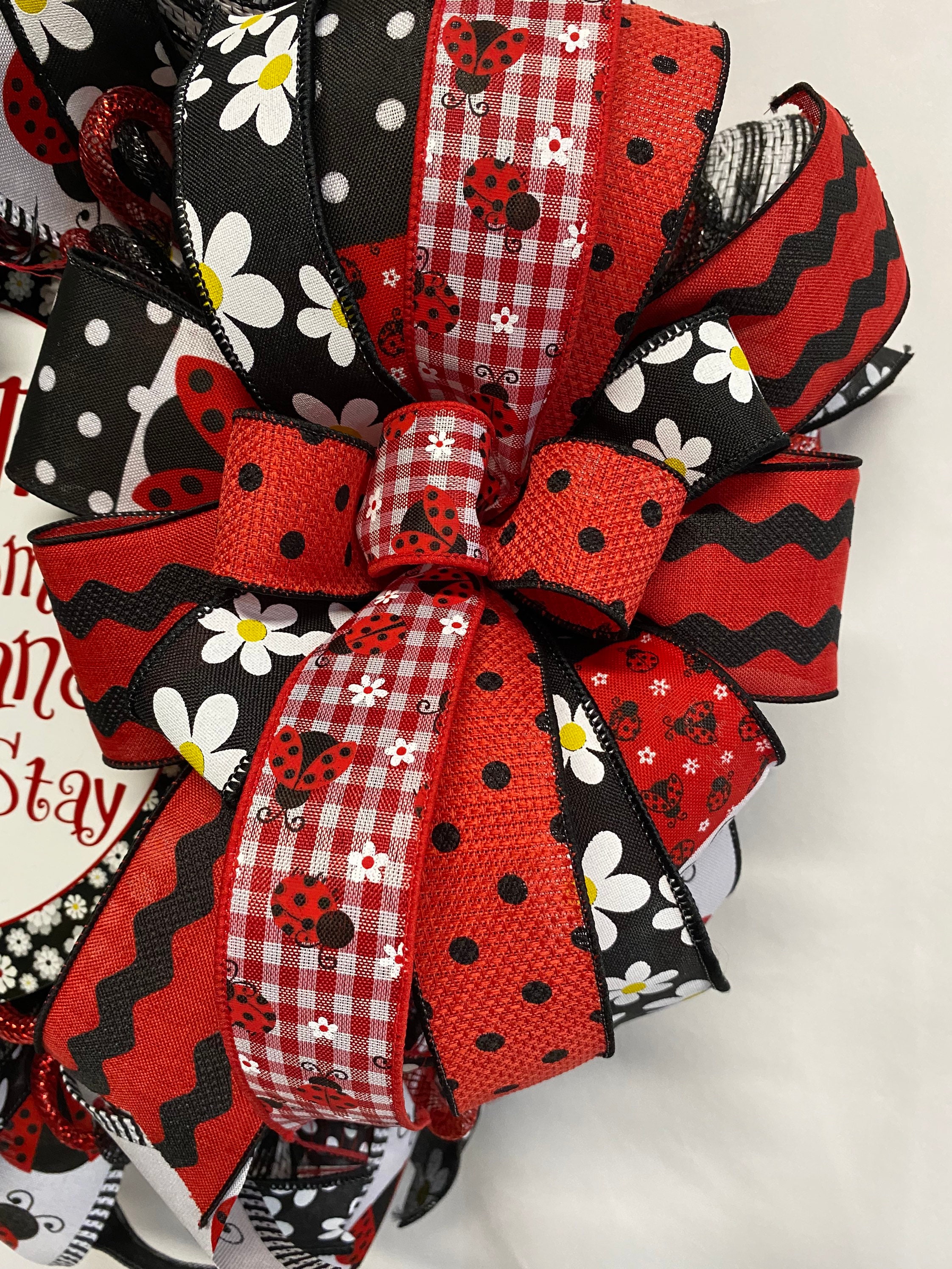 Ladybug Wreath, Whimsical Ladybug Front Door Decor, Spring and Summer ...