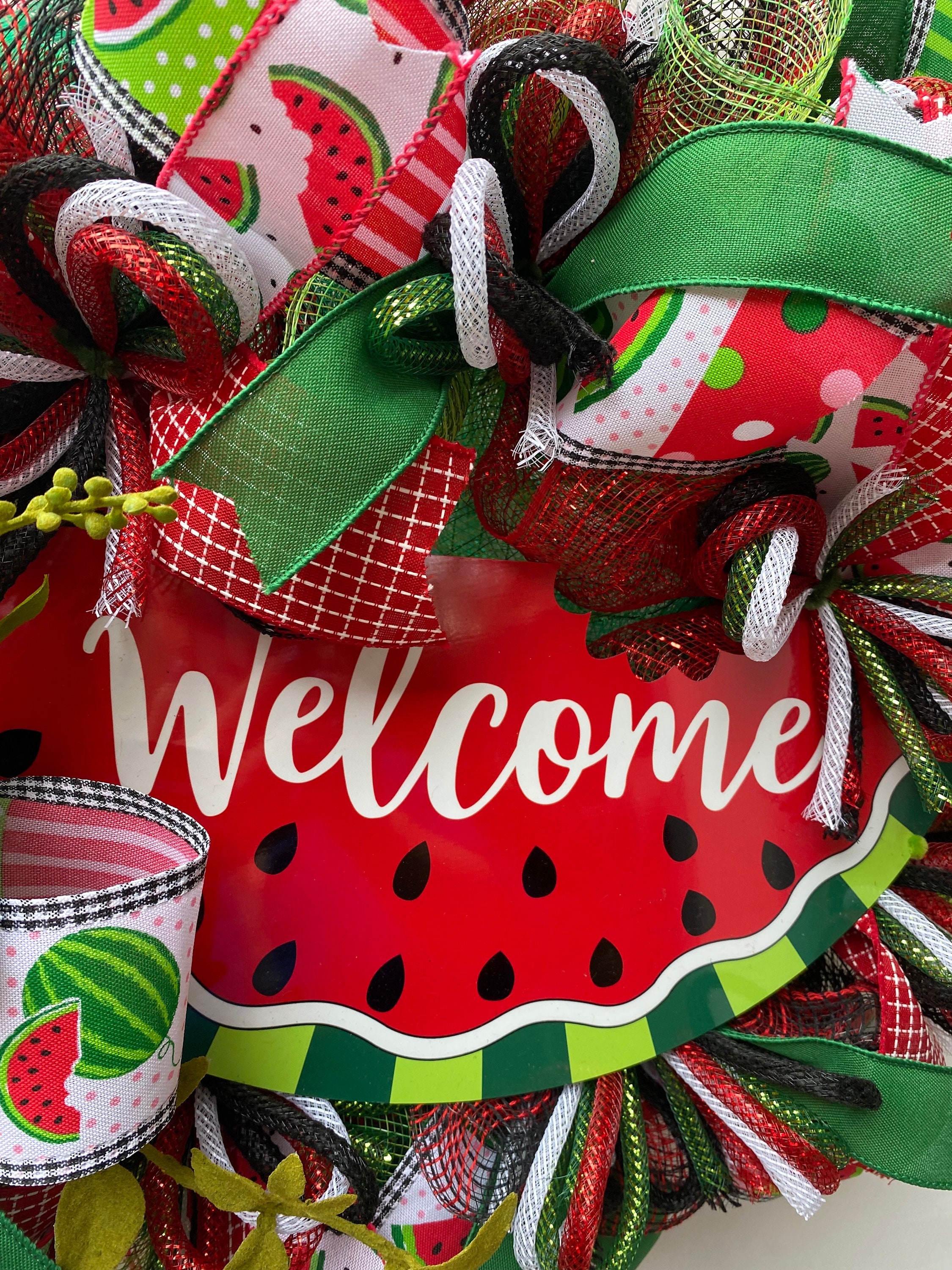 Watermelon Summer Wreath, Watermelon Welcome Wreath, Watermelon Door ...