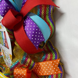 Hola Front Door Wreath, Vibrant Colored Wreath for Fiesta Fun; Cinco De ...