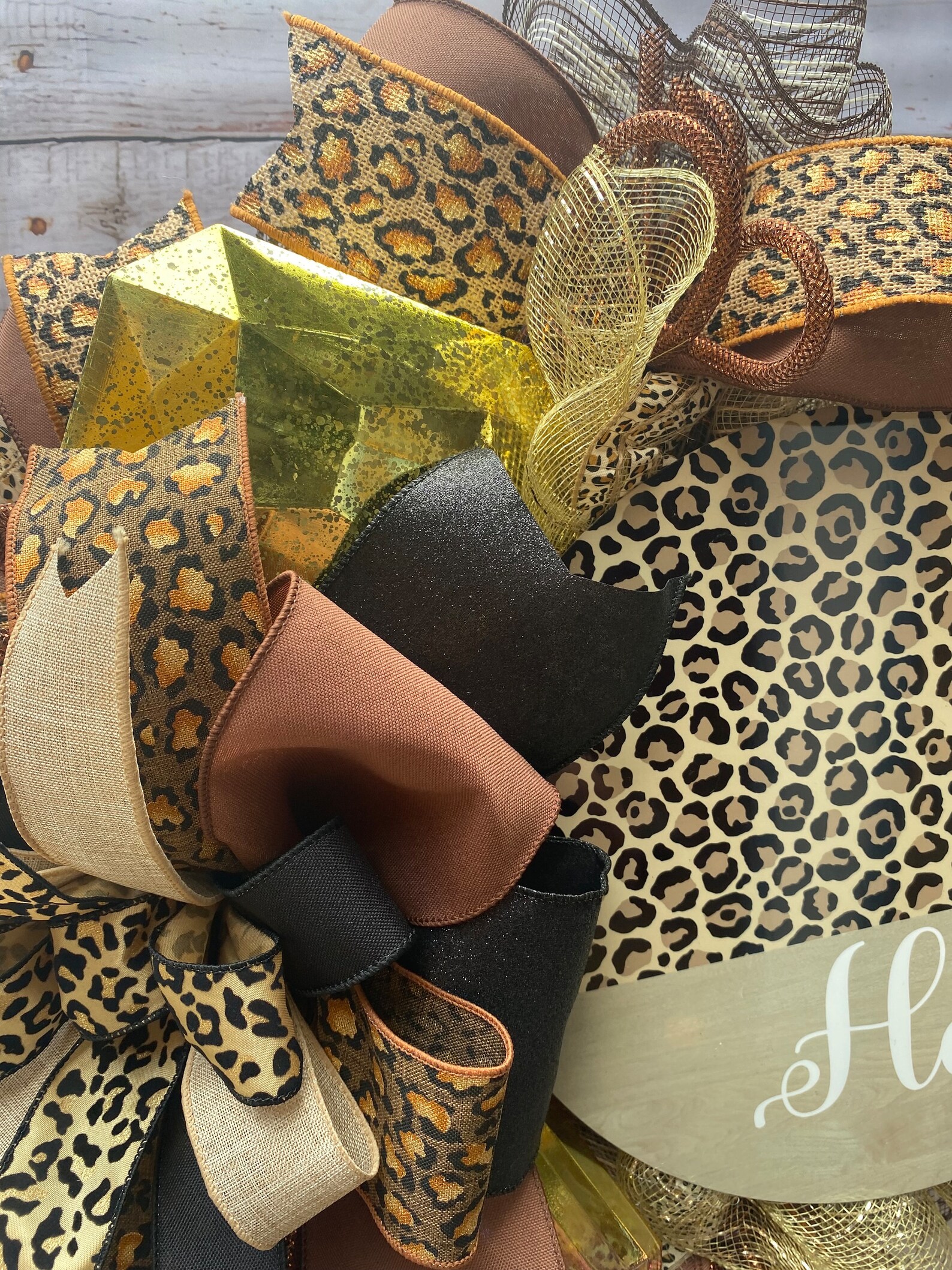 Animal Print Wreath; Jungle Chic Front Door Decor; Everyday Hello ...