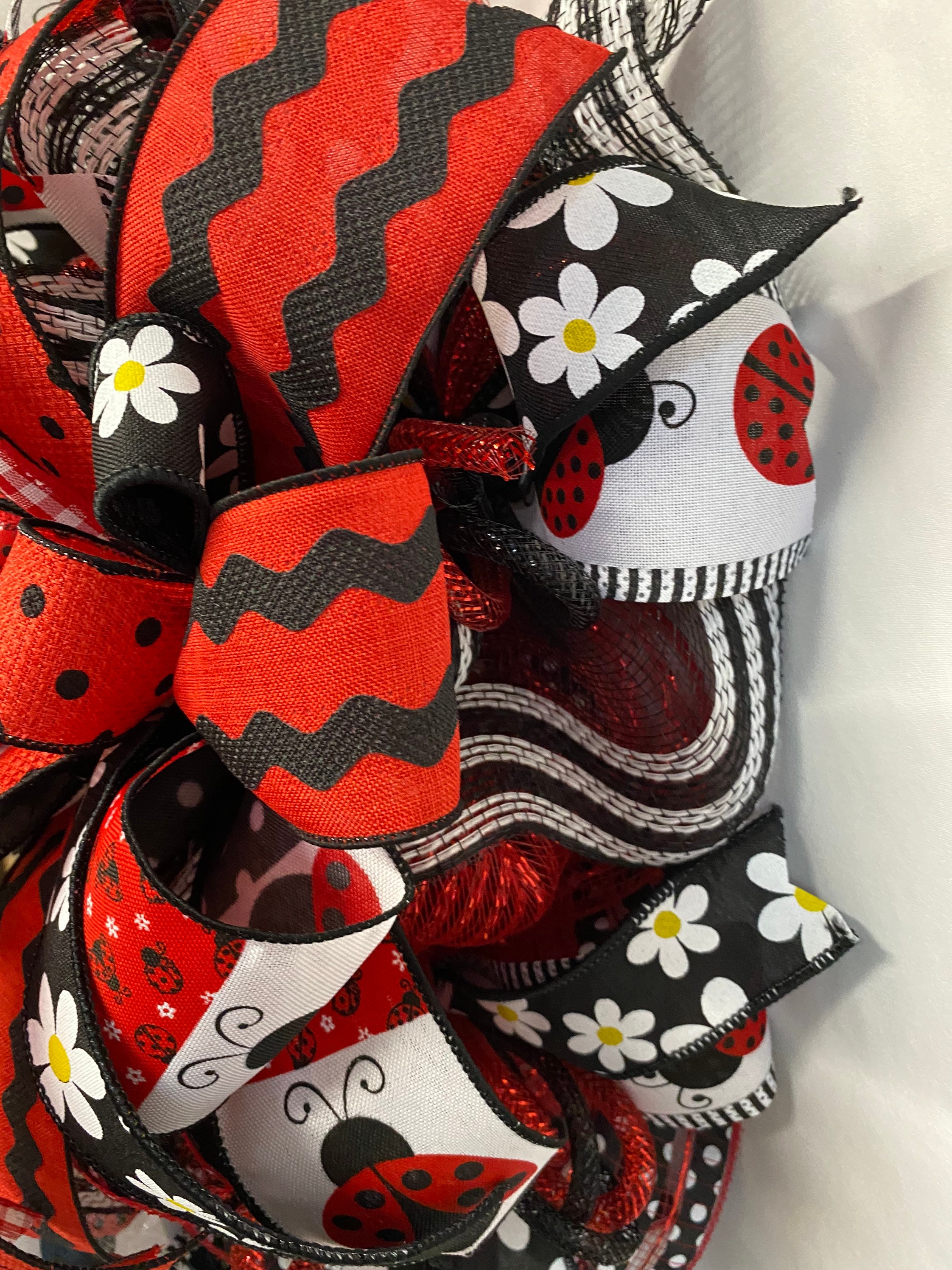 Ladybug Wreath, Whimsical Ladybug Front Door Decor, Spring and Summer ...