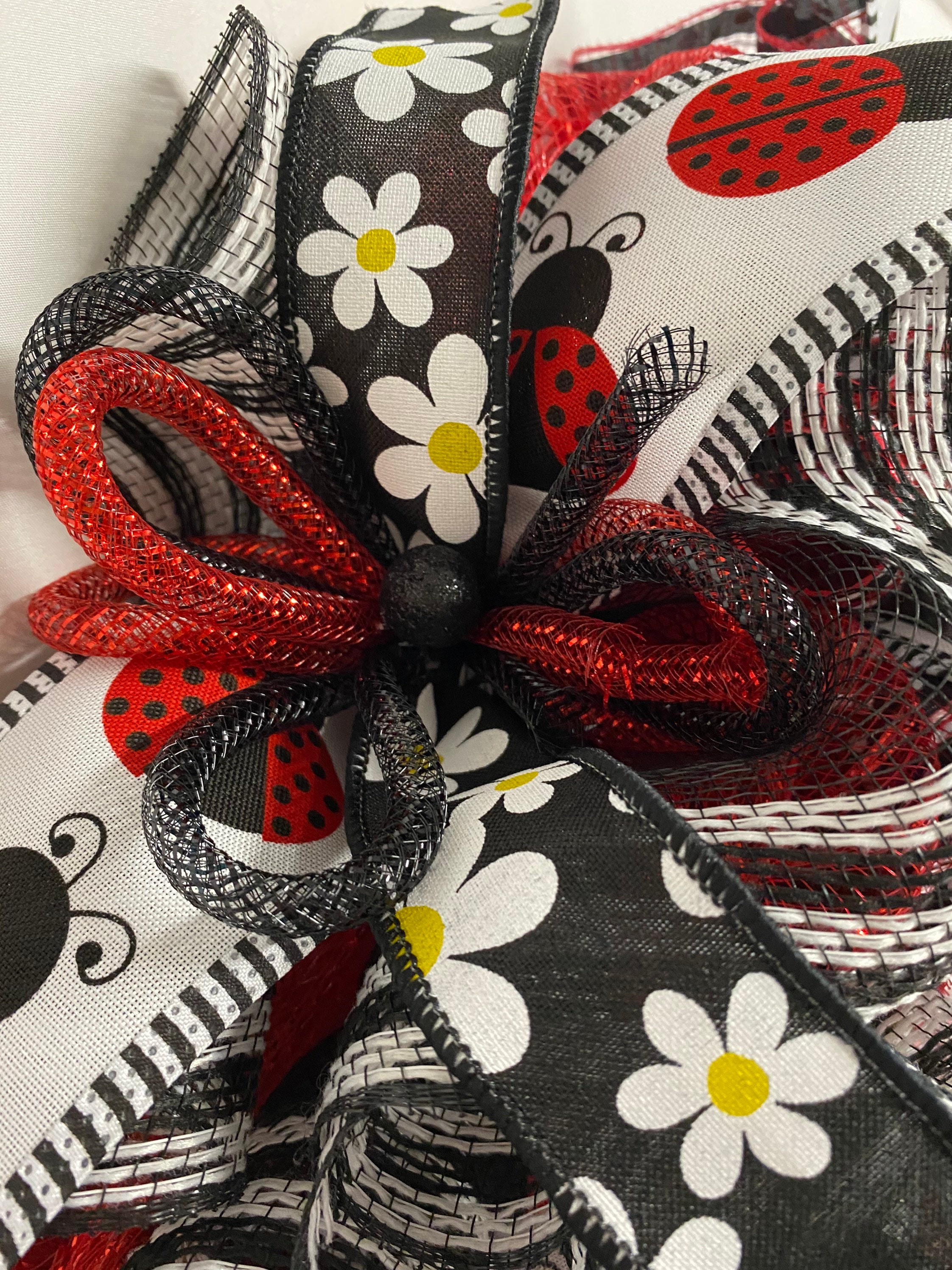 Ladybug Wreath, Whimsical Ladybug Front Door Decor, Spring and Summer ...