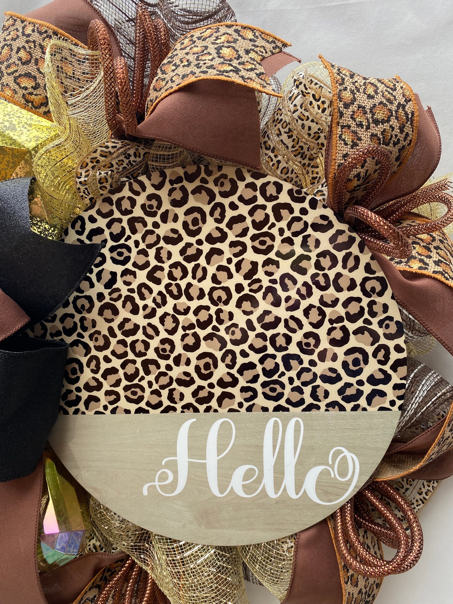 Animal Print Wreath; Jungle Chic Front Door Decor; Everyday Hello ...