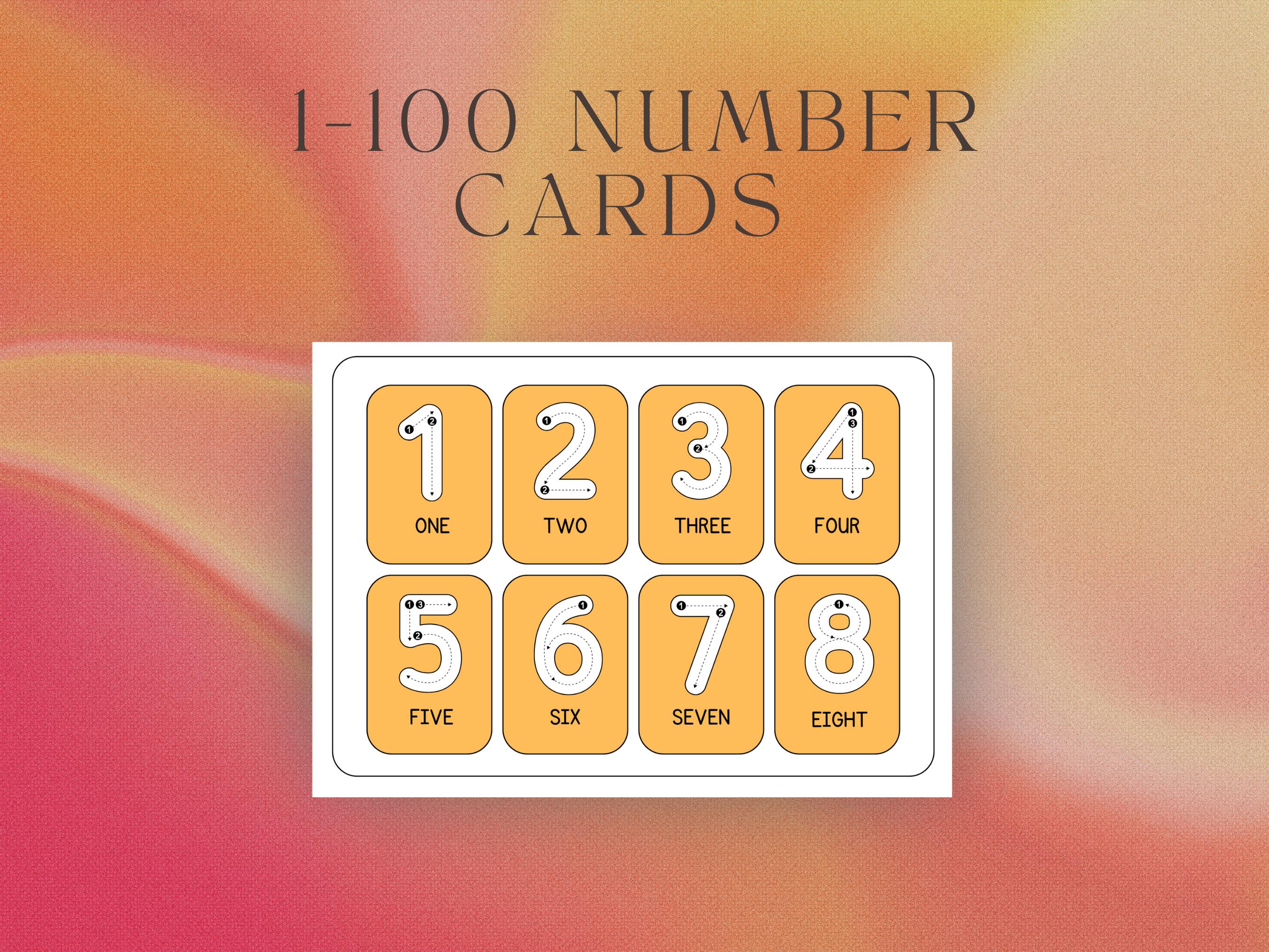 Printable Number Flash Cards 1-100 – Toddler and Preschool (PDF File ...