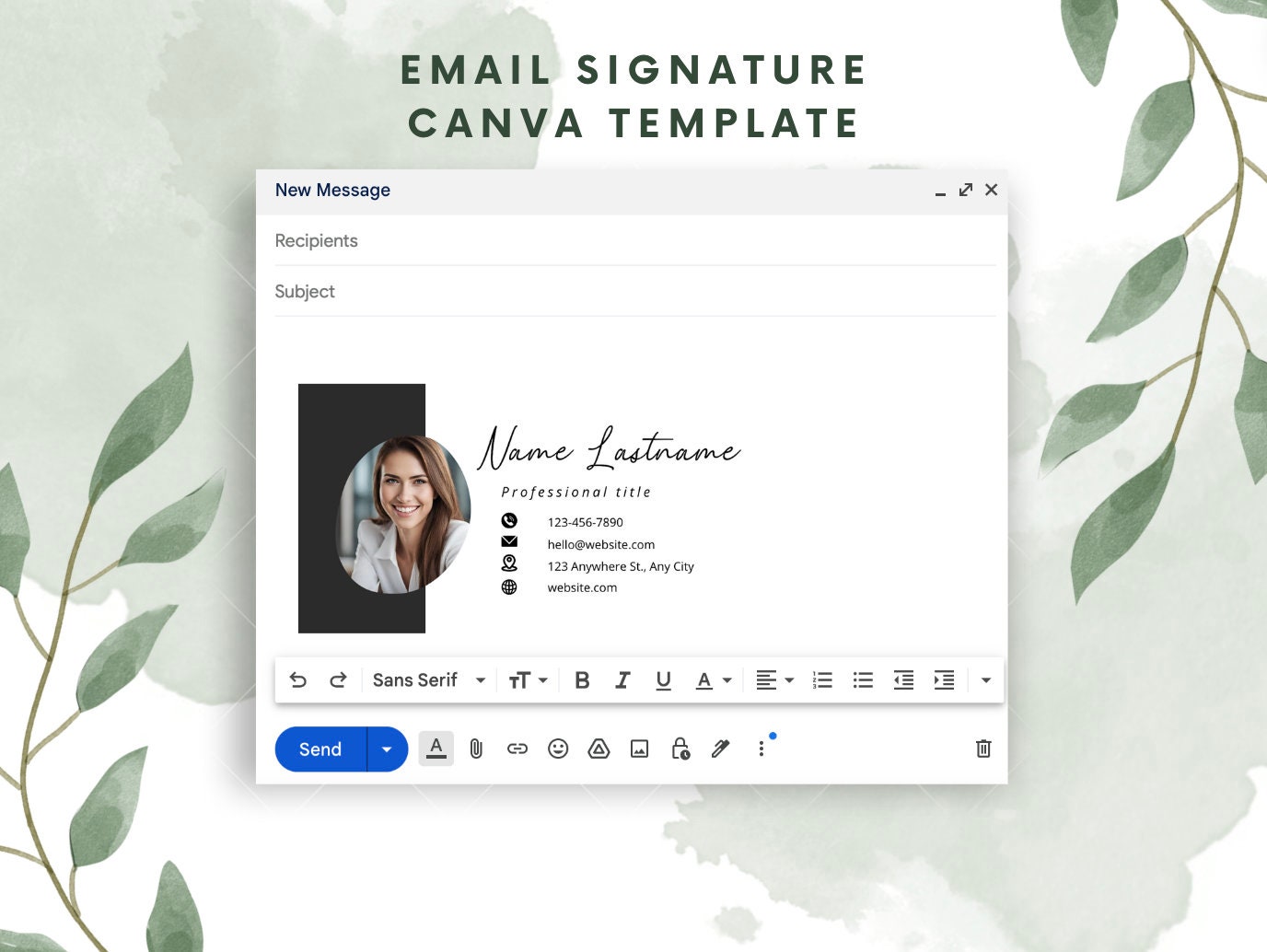 Email Signature Canva Template, Gmail Signature, Modern Email Signature ...