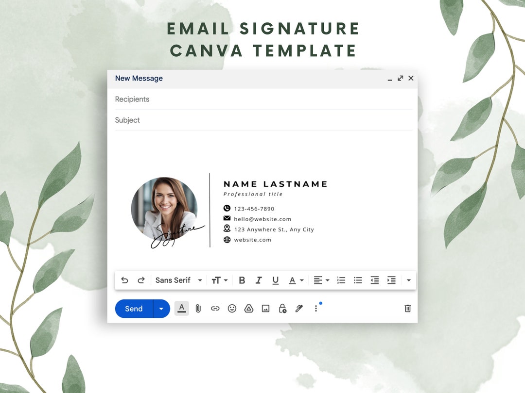Email Signature Canva Template, Gmail Signature, Modern Email Signature ...